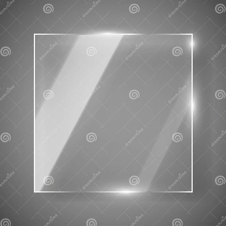 Empty Square Transparent Glass Framework. Modern Background. Stock ...