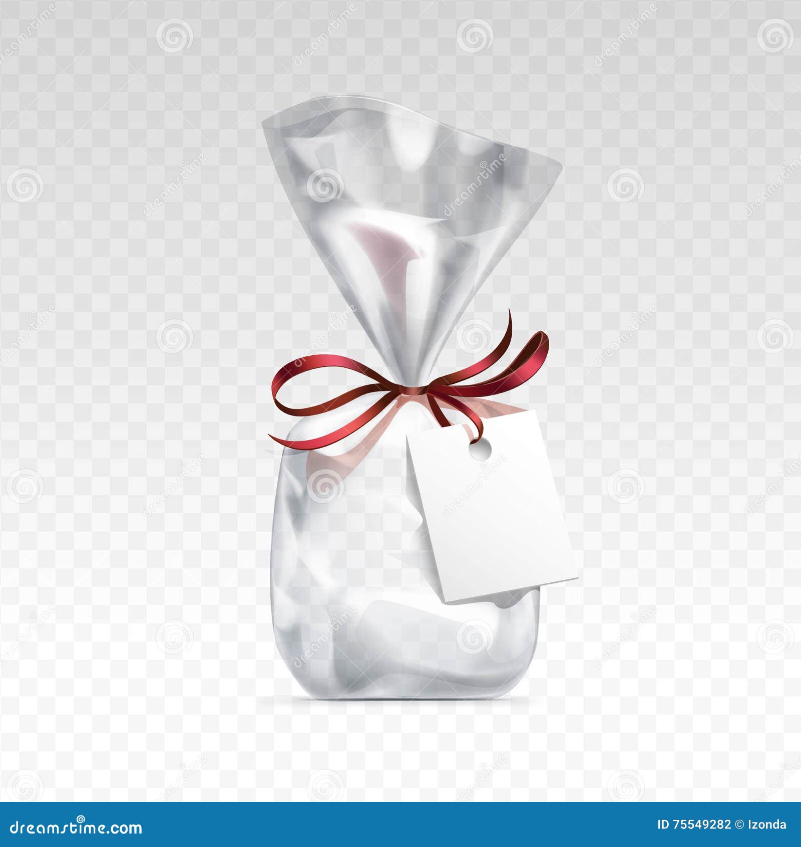 Empty Transparent Plastic Bag Packaging Blank White Label Isolated ...