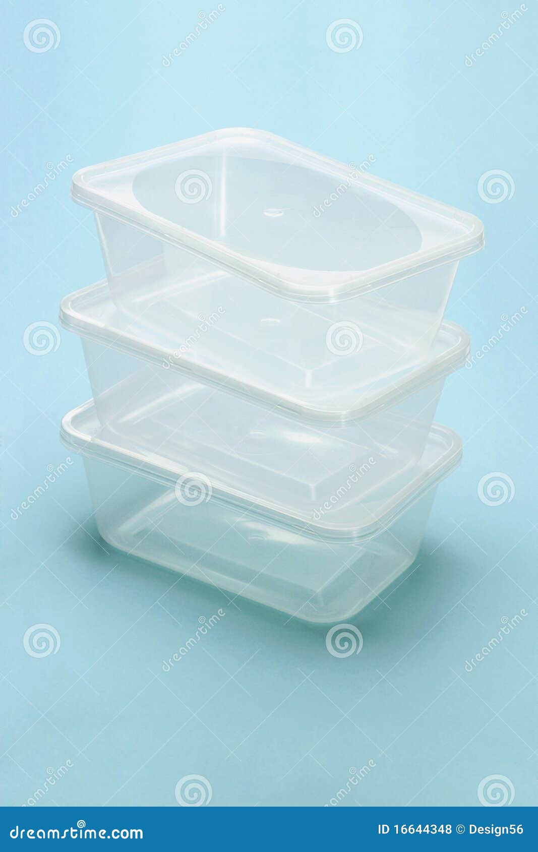 Empty Transparent Plastic Boxes Stock Photo - Image of three ...