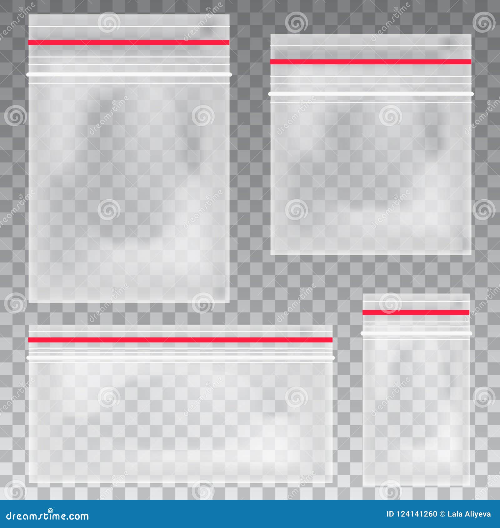 Empty Transparent Plastic Pocket Bags.Vector. Stock Vector ...