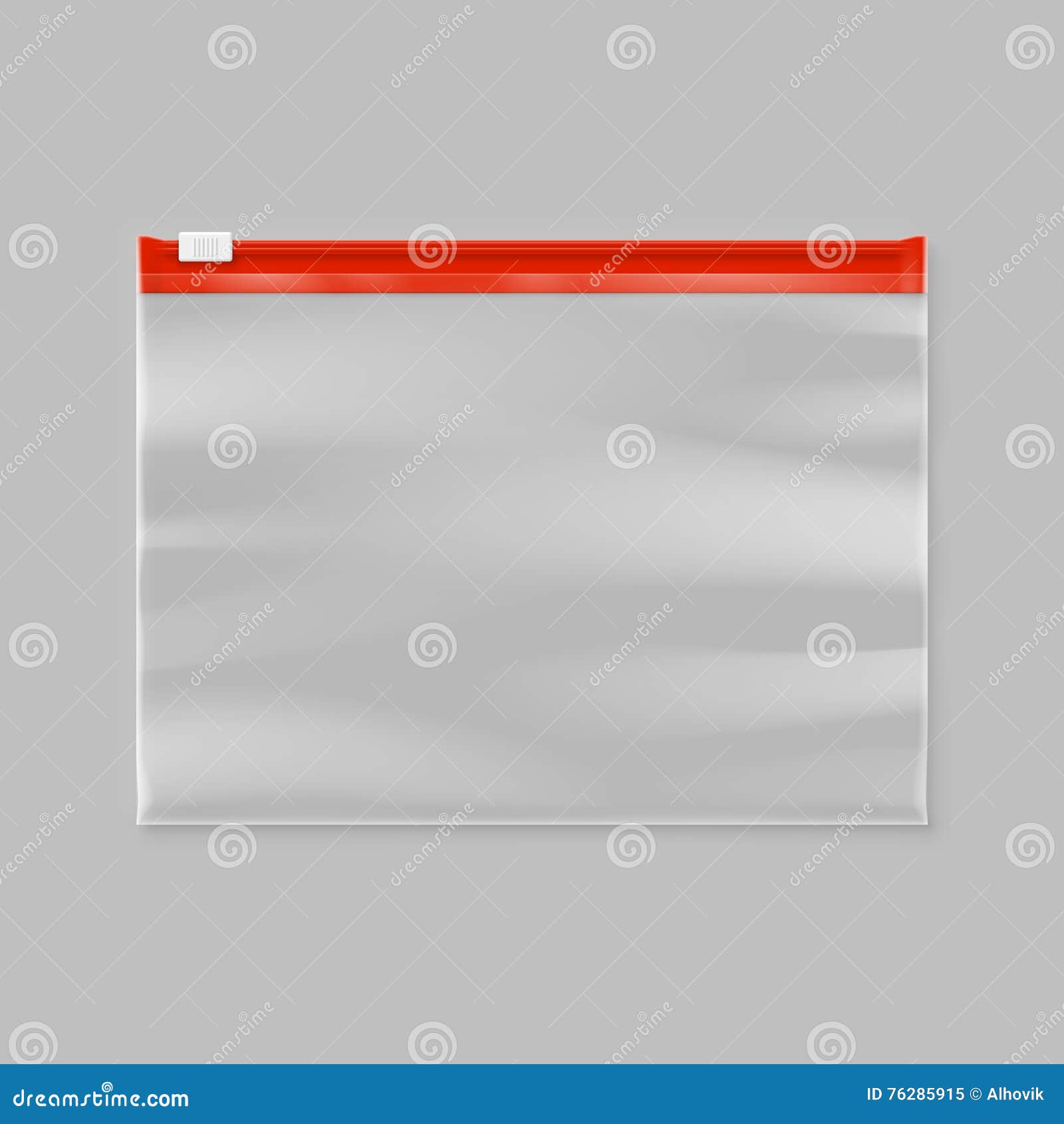 Empty Transparent Plastic Zipper Slider Bag Stock Vector - Illustration ...