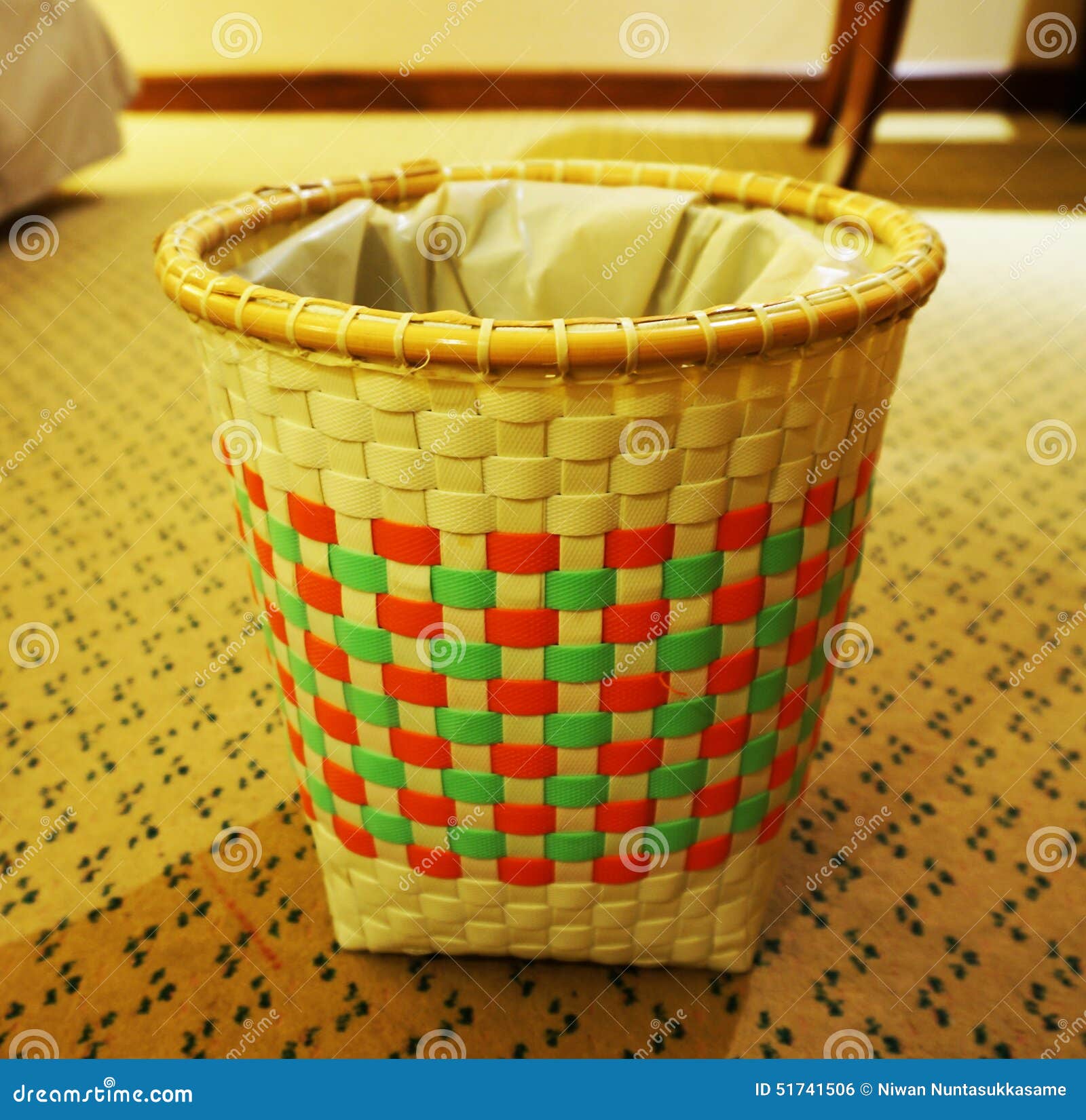 Empty Trash Bin on Floor of Bedroom Stock Photo - Image of rubbish ...