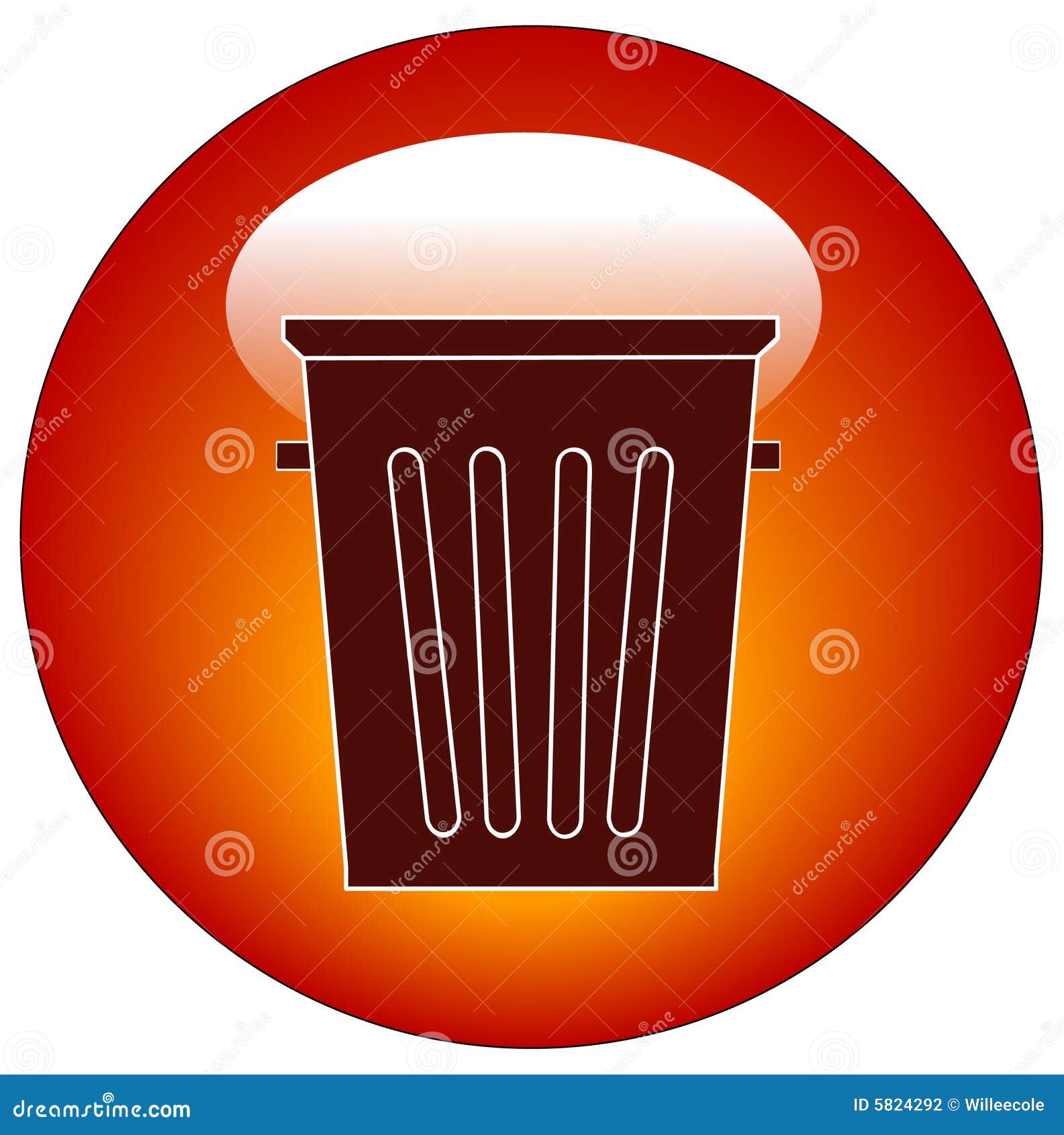Empty trash can icon stock vector. Illustration of paper - 5824292