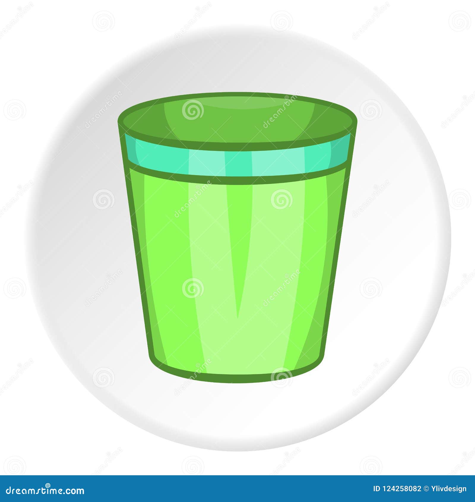 Empty Trash Can Icon, Cartoon Style Stock Illustration - Illustration ...