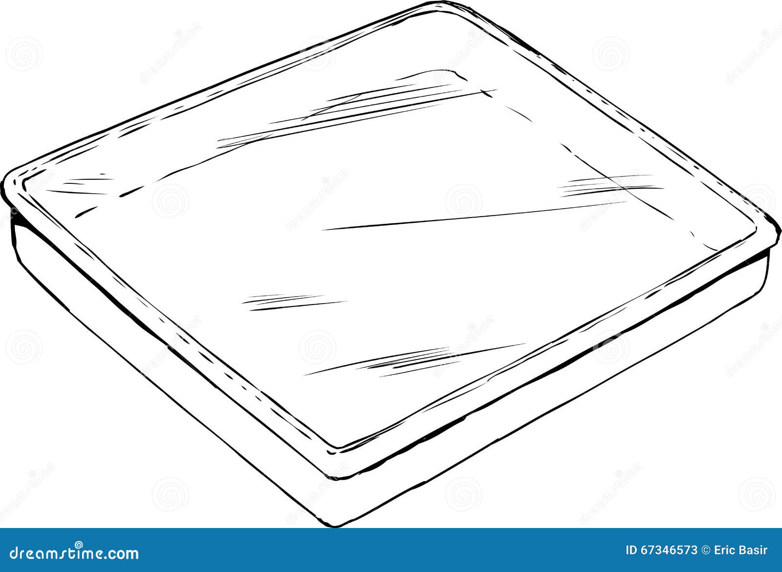 Empty Tray with Plastic Cover Outline Stock Illustration - Illustration ...