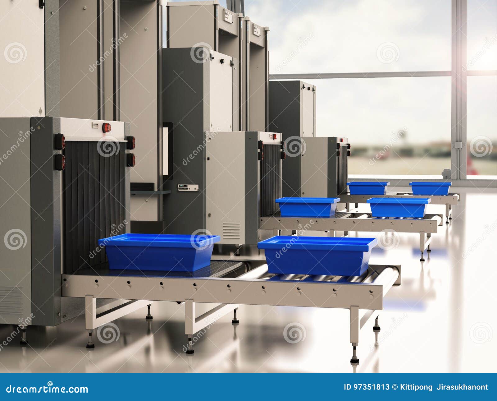 Empty Trays on Scanner Machine Stock Image - Image of system ...