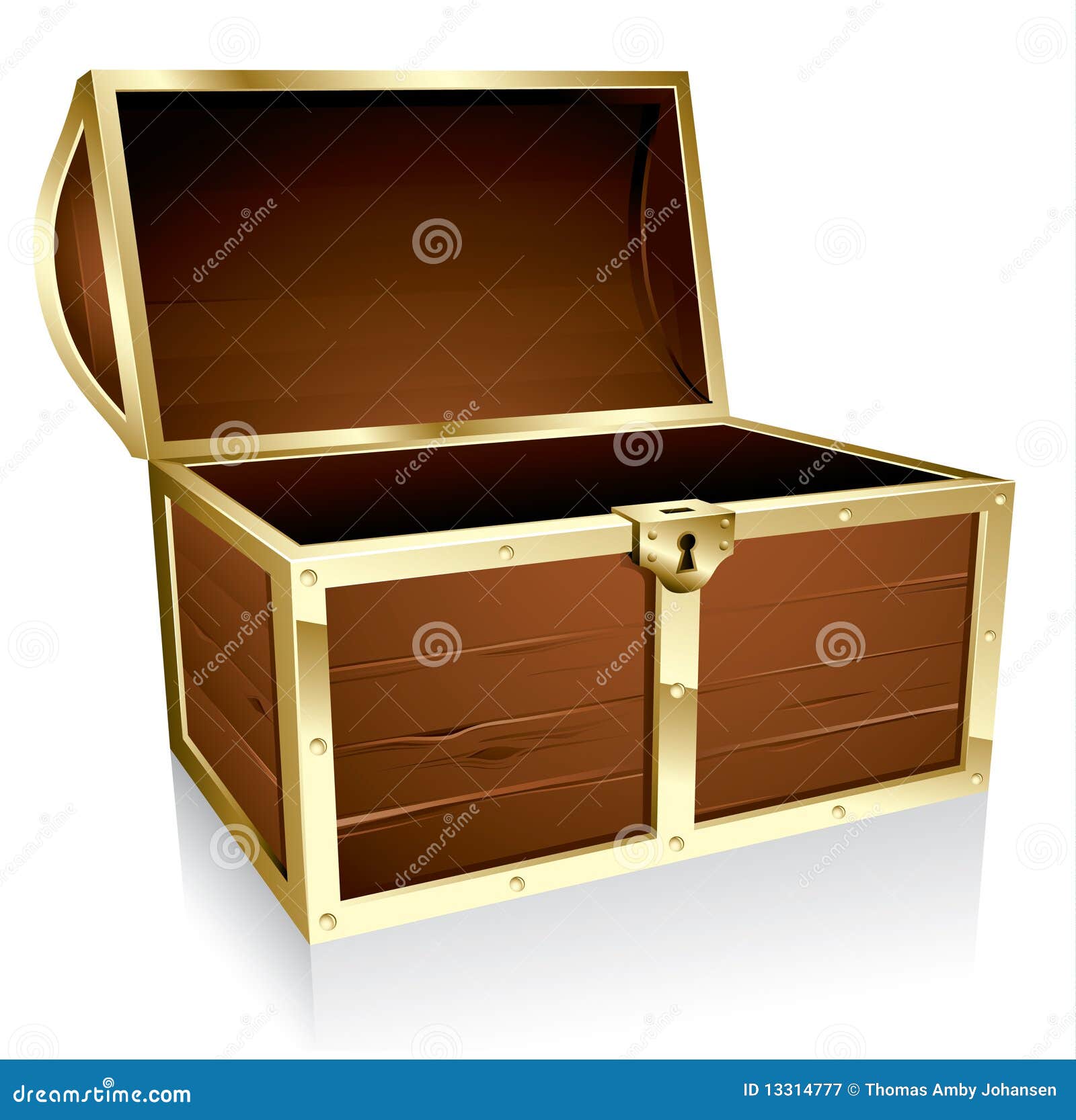 Empty treasure chest stock vector. Illustration of case - 13314777