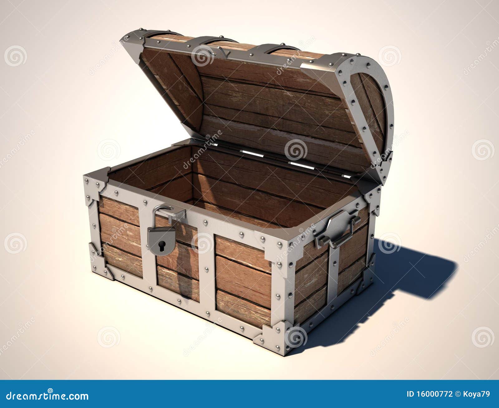 Empty treasure chest stock illustration. Illustration of gold - 16000772