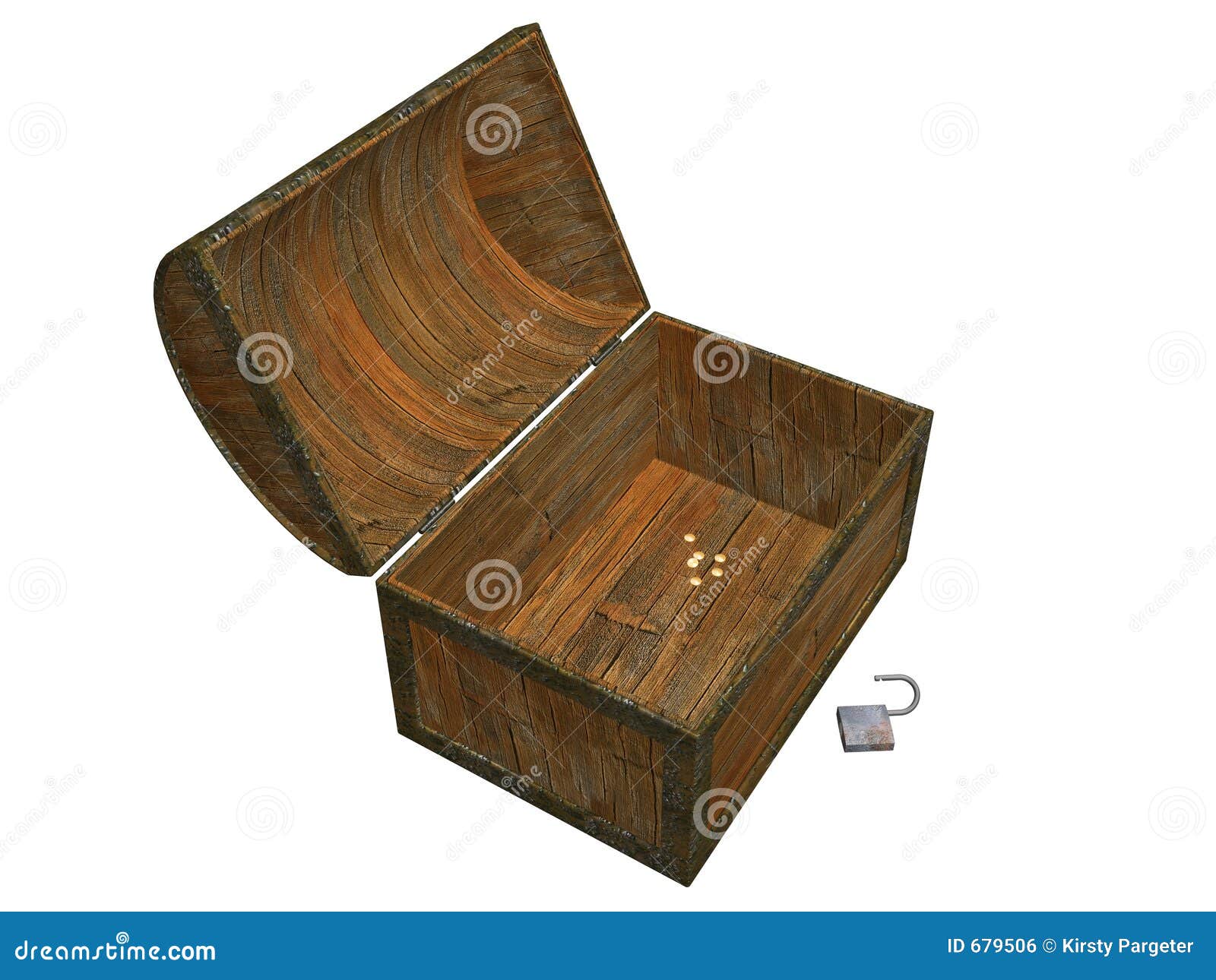 Empty treasure chest stock illustration. Illustration of treasure - 679506