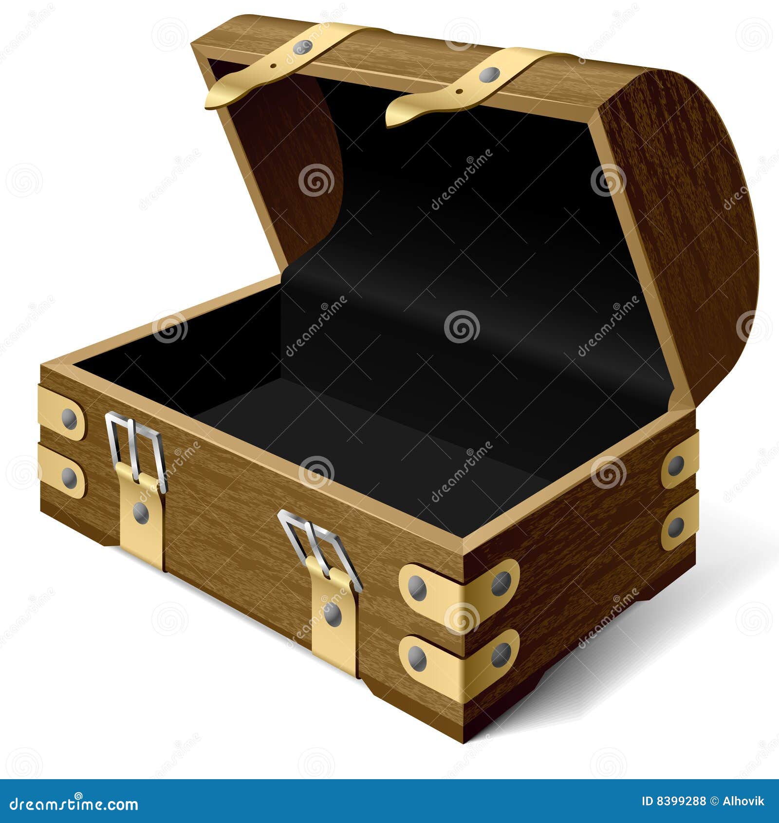 Empty treasure chest stock vector. Illustration of brown - 8399288