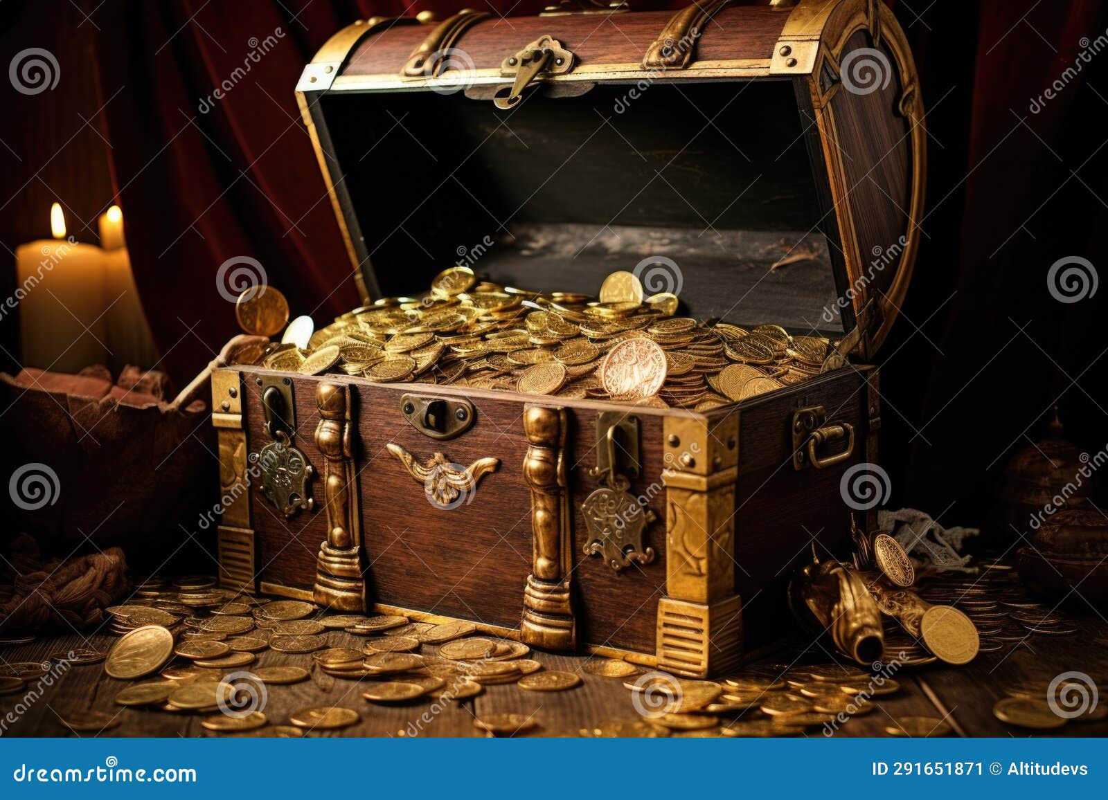 Empty Treasure Chest, Open and Ready To Be Filled Stock Image - Image ...