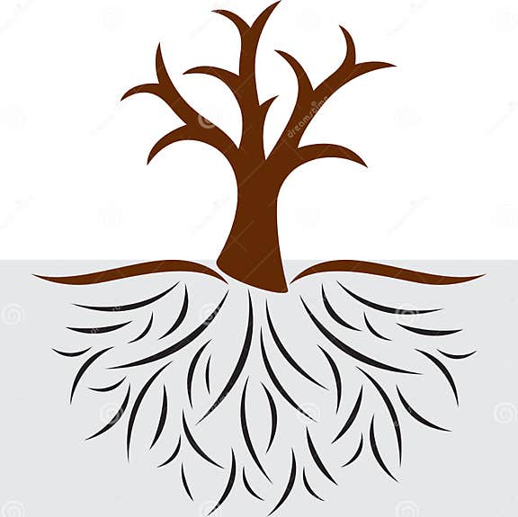 Empty tree with roots stock vector. Illustration of graphical - 26741554
