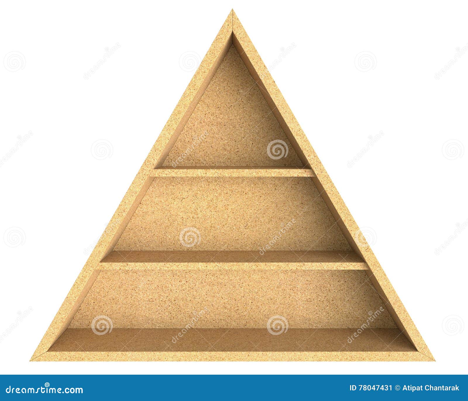 Empty Triangle Chipboard Shelf Isolated on White Background Stock Image ...