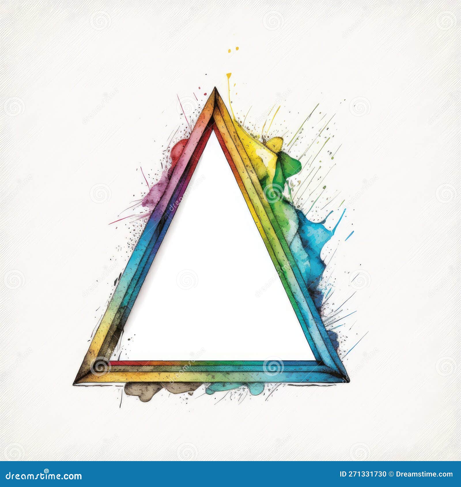 Empty Triangle Frame on White Background. Stock Illustration ...