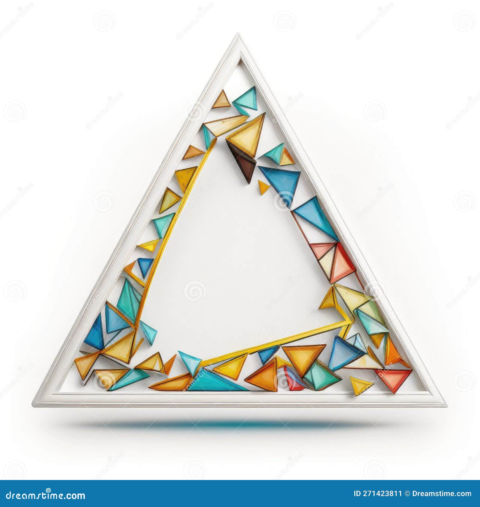 Empty Triangle Frame on White Background. Stock Illustration ...