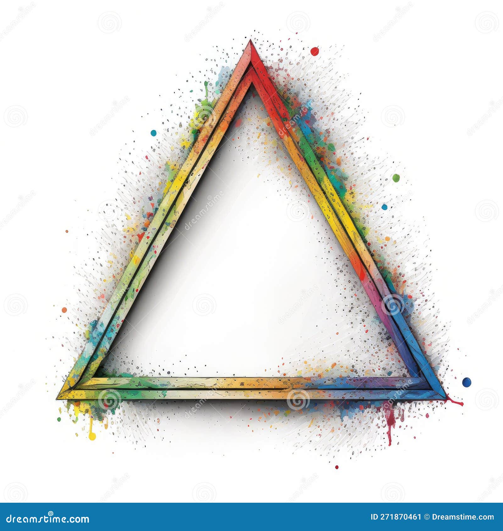 Empty Triangle Frame on White Background. Stock Illustration ...