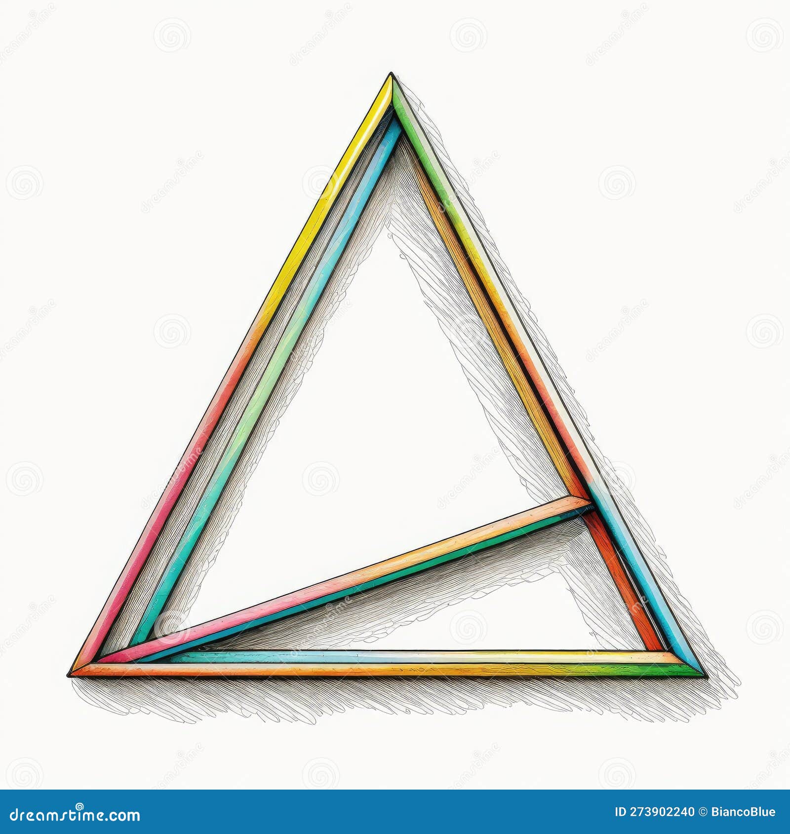 Empty Triangle Frame on White Background. Stock Illustration ...