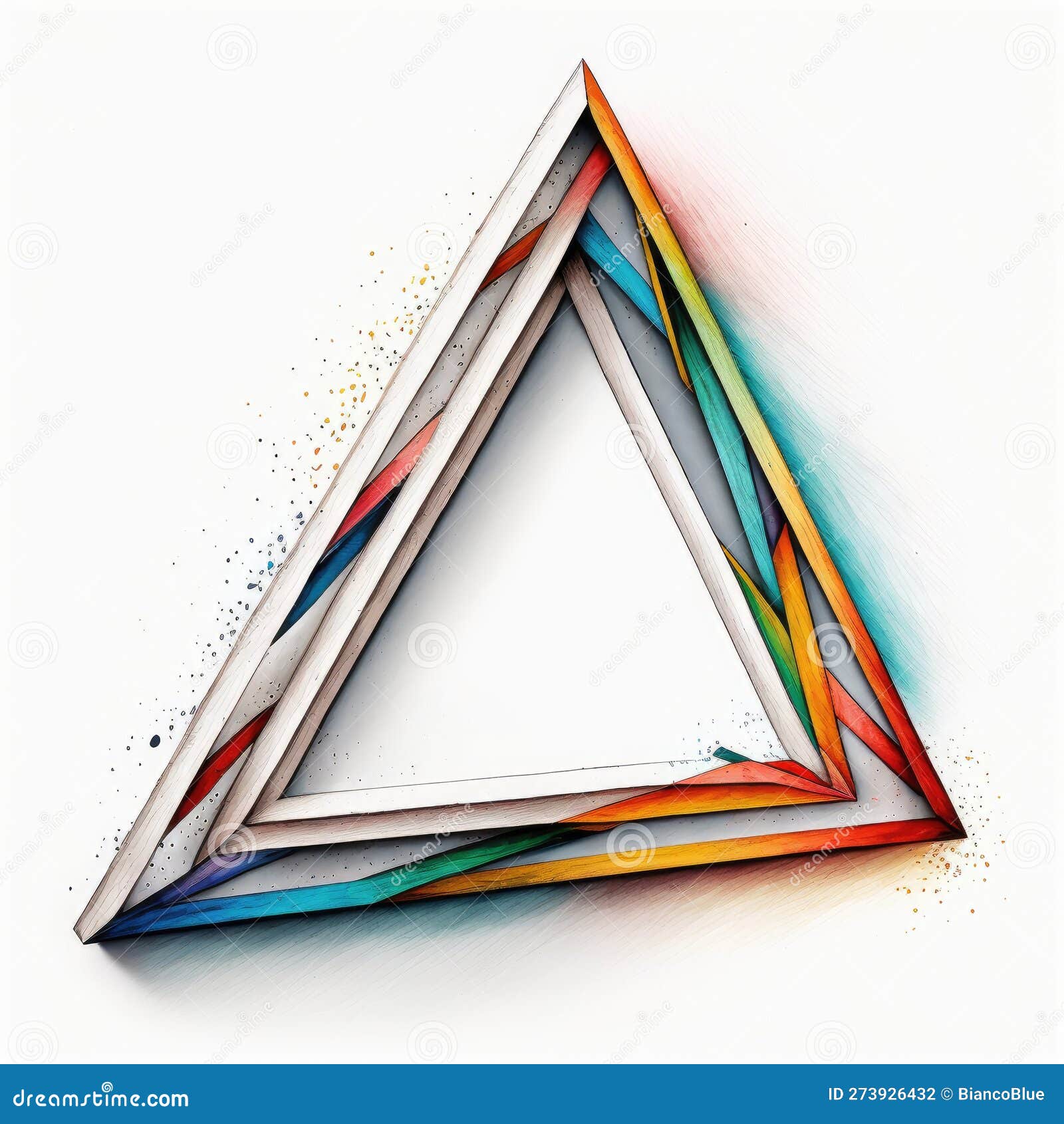 Empty Triangle Frame on White Background. Stock Illustration ...