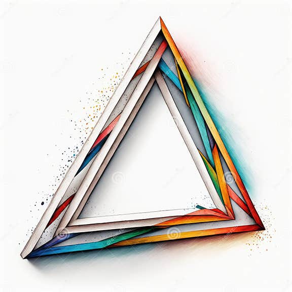 Empty Triangle Frame on White Background. Stock Illustration ...