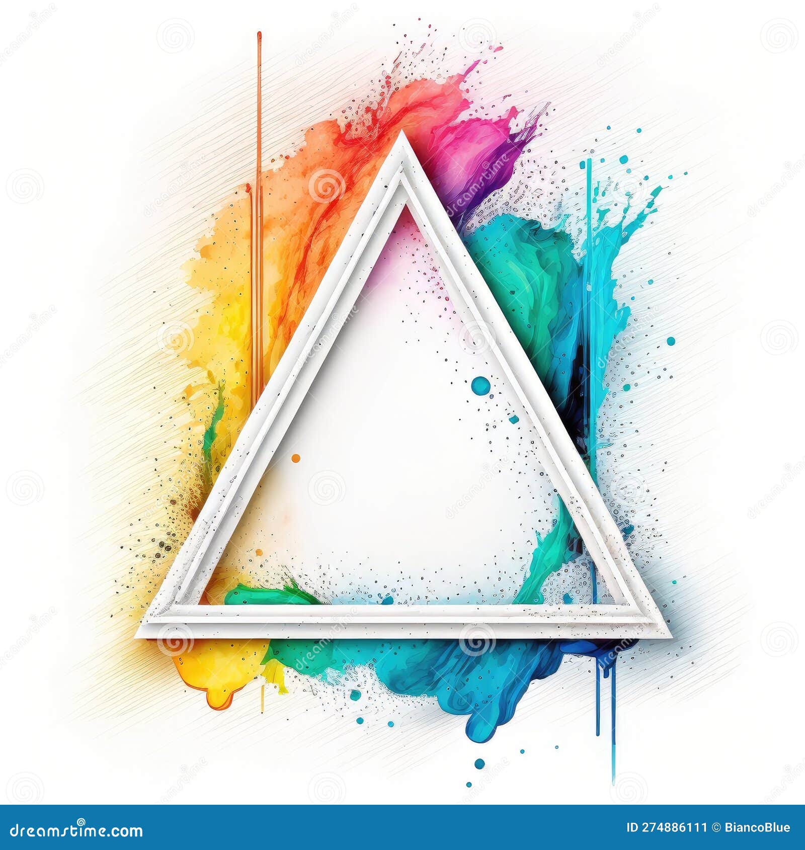 Empty Triangle Frame on White Background. Stock Illustration ...