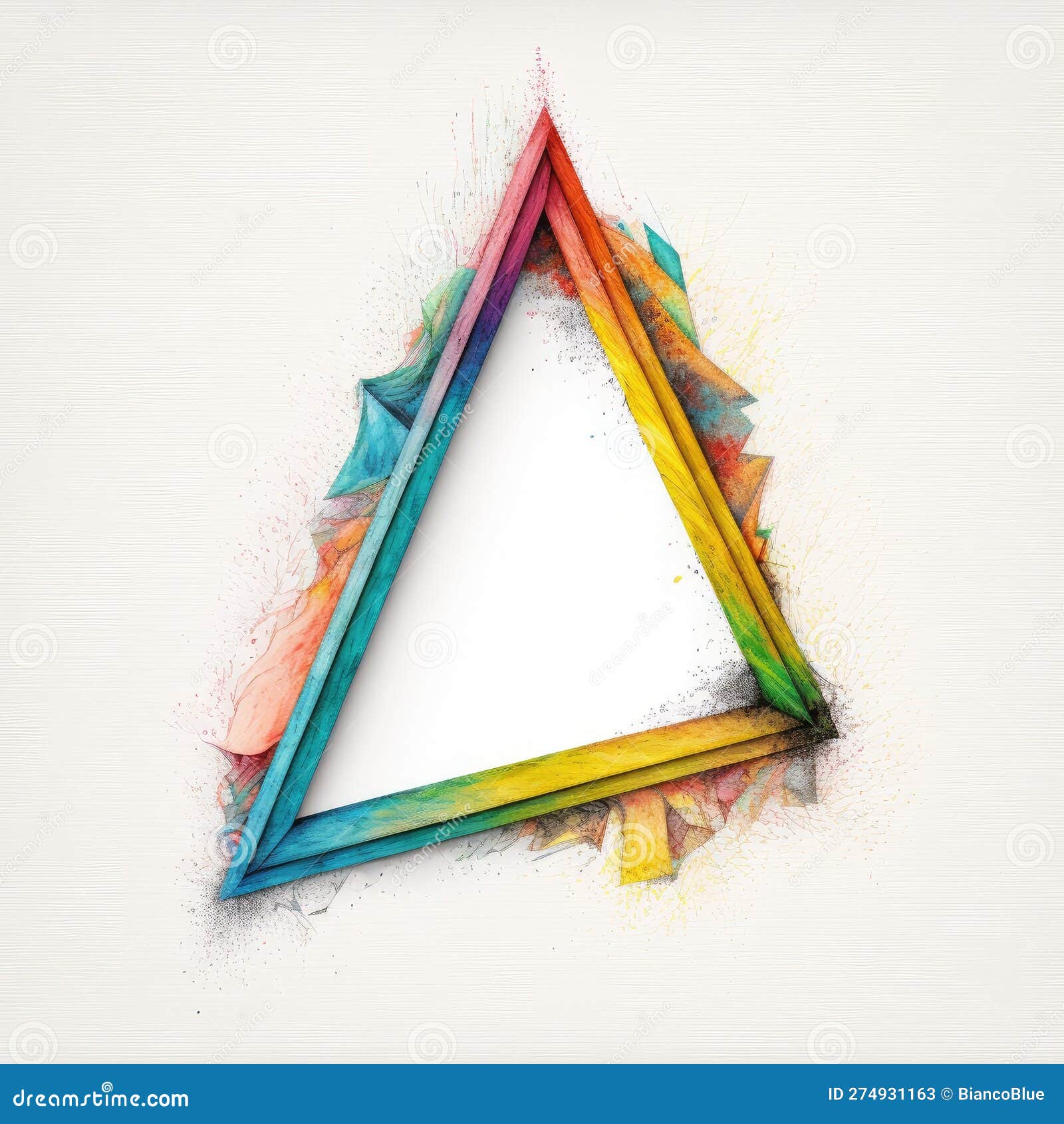 Empty Triangle Frame on White Background. Stock Illustration ...