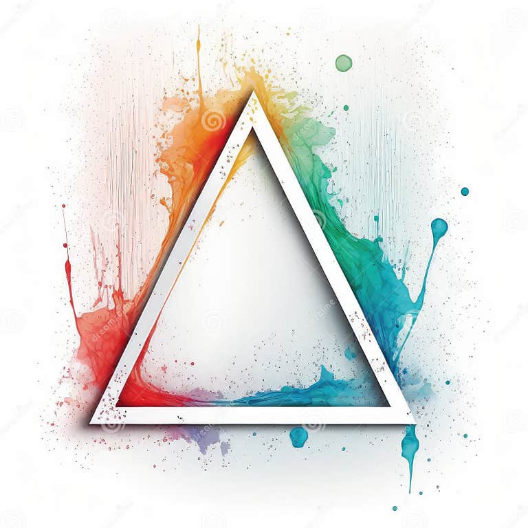 Empty Triangle Frame on White Background. Stock Image - Image of glow ...