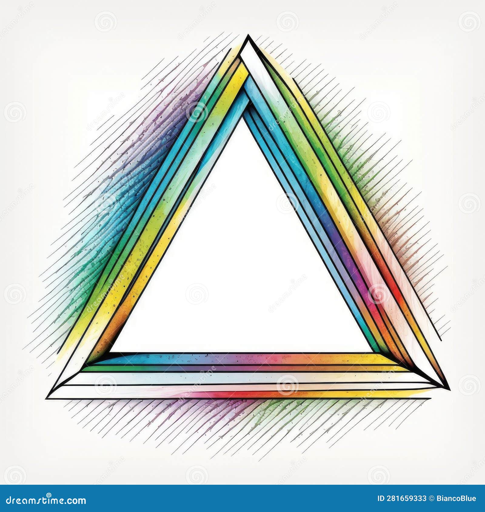 Empty Triangle Frame on White Background. Stock Illustration ...