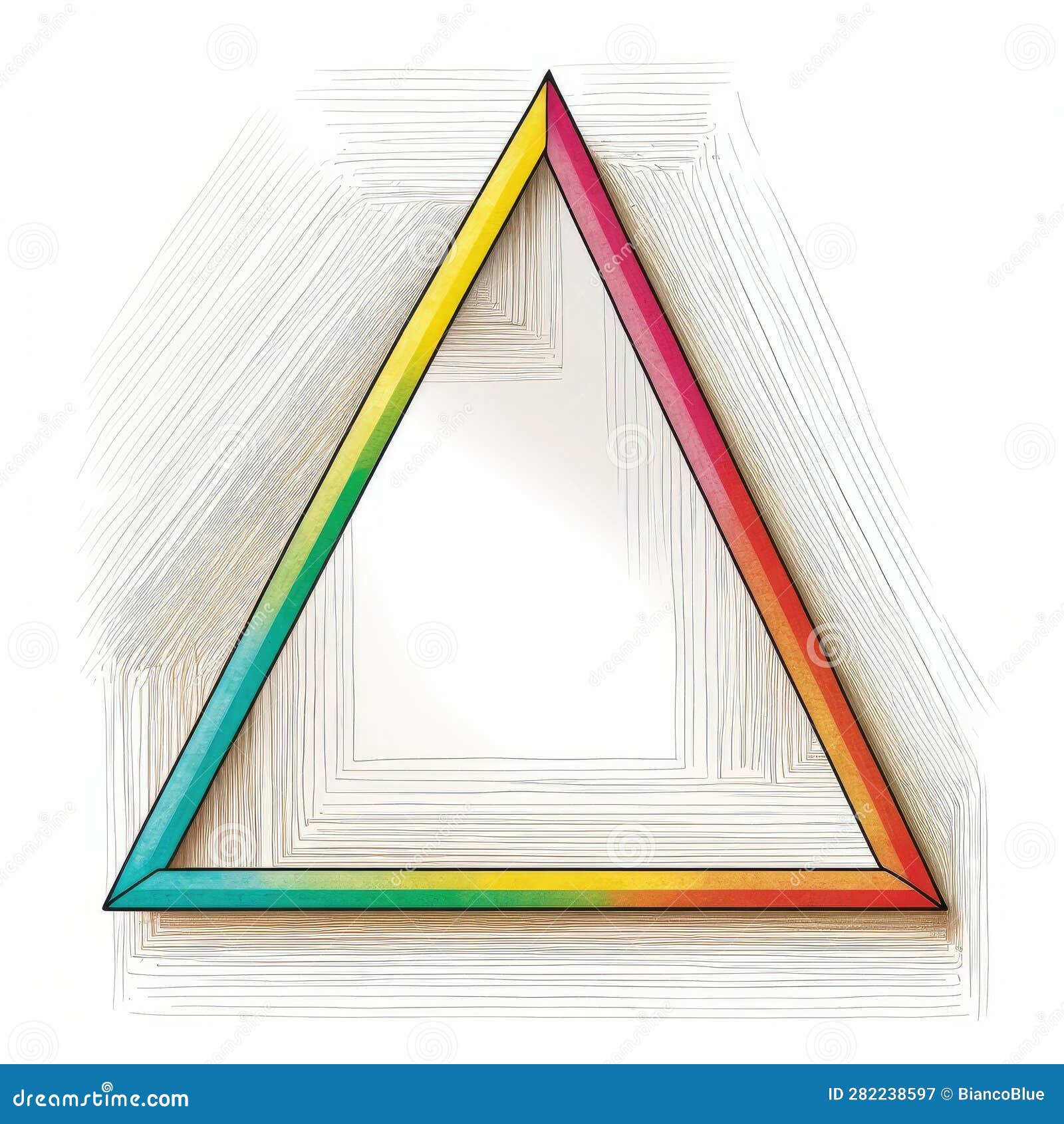 Empty Triangle Frame on White Background. Stock Illustration ...