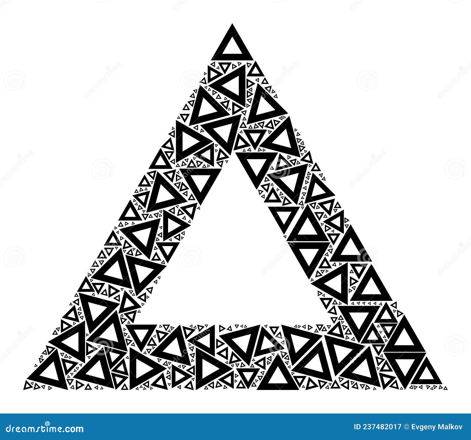 Empty Triangle Recursive Icon Composition of Self Items Stock Vector ...