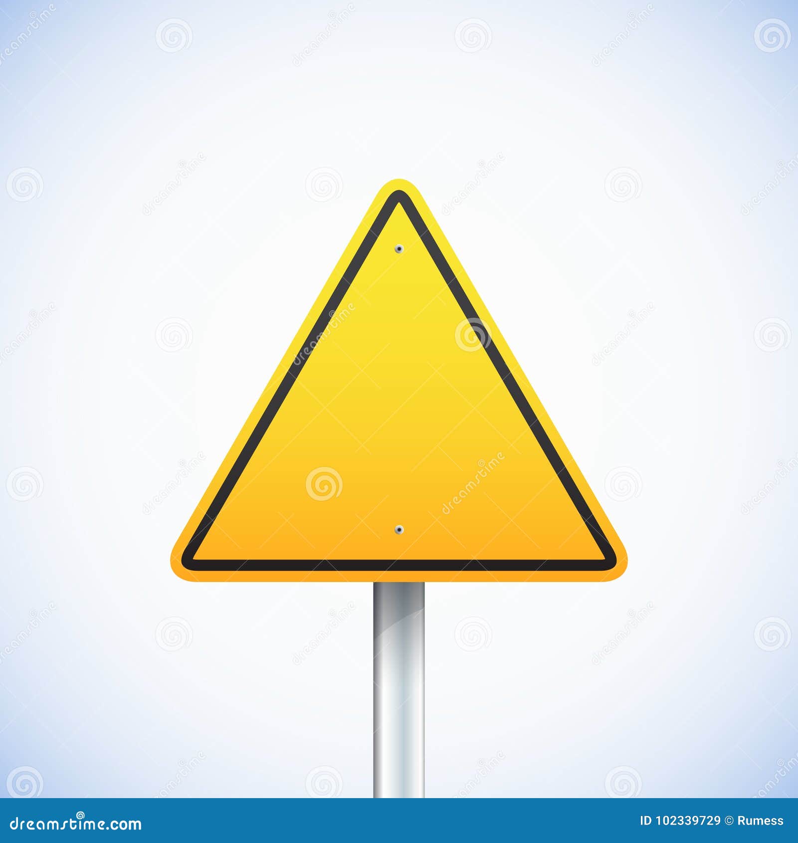 Empty triangle road sign stock vector. Illustration of notice - 102339729