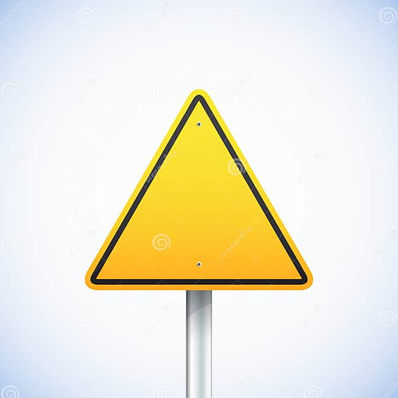 Empty triangle road sign stock vector. Illustration of notice - 102339729