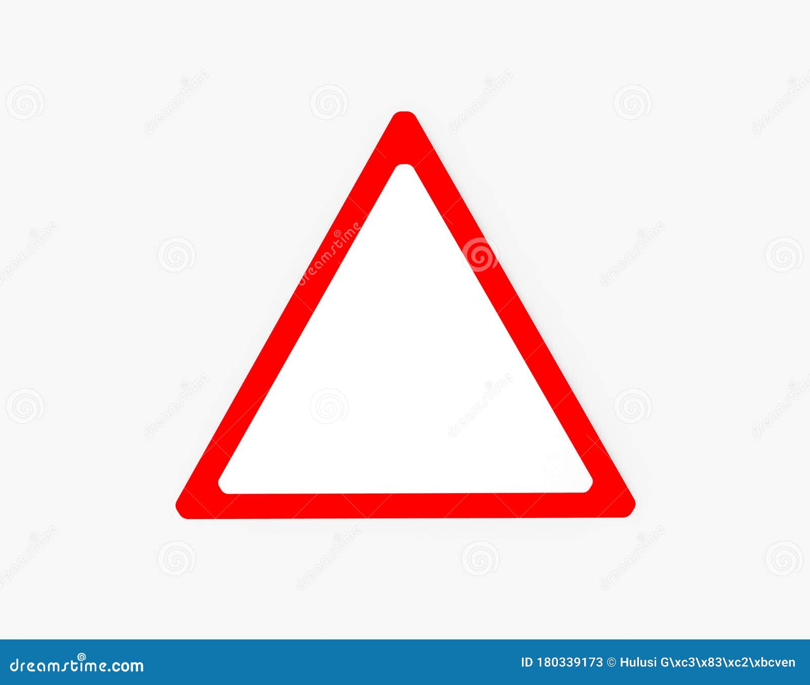 Empty Triangle Traffic Sign. Isolated on White. Clipping Path. 3D ...