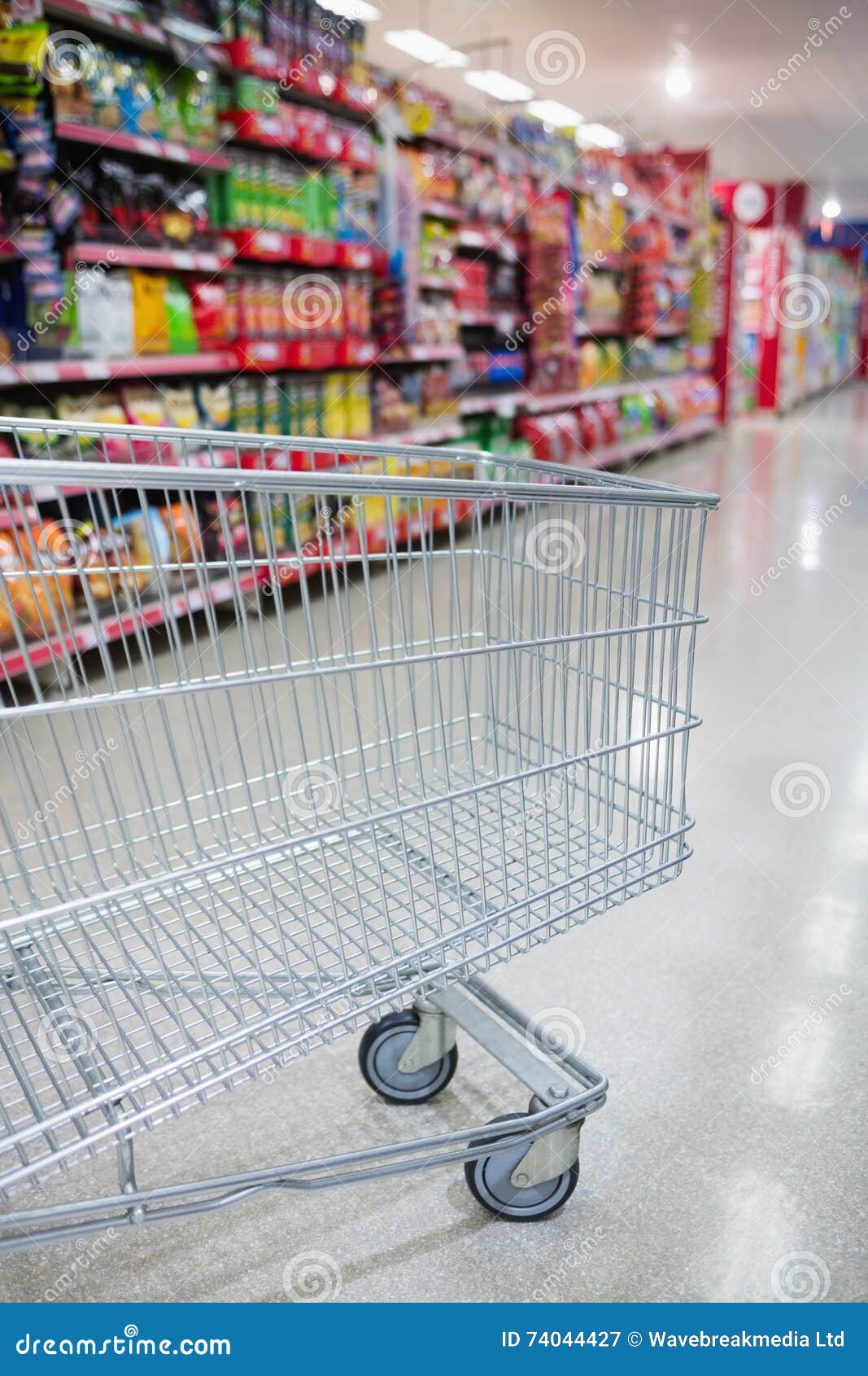 Empty trolley in an aisle stock image. Image of business - 74044427