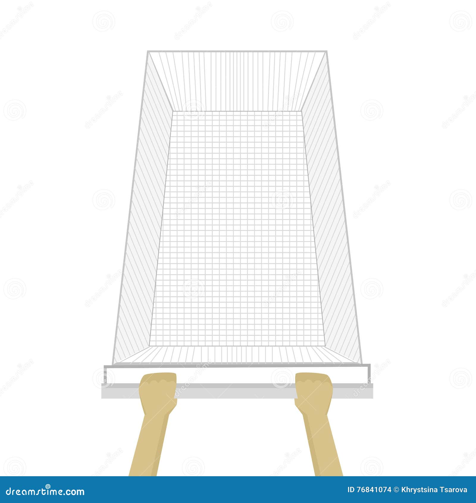 Empty trolley and hands stock vector. Illustration of grid - 76841074