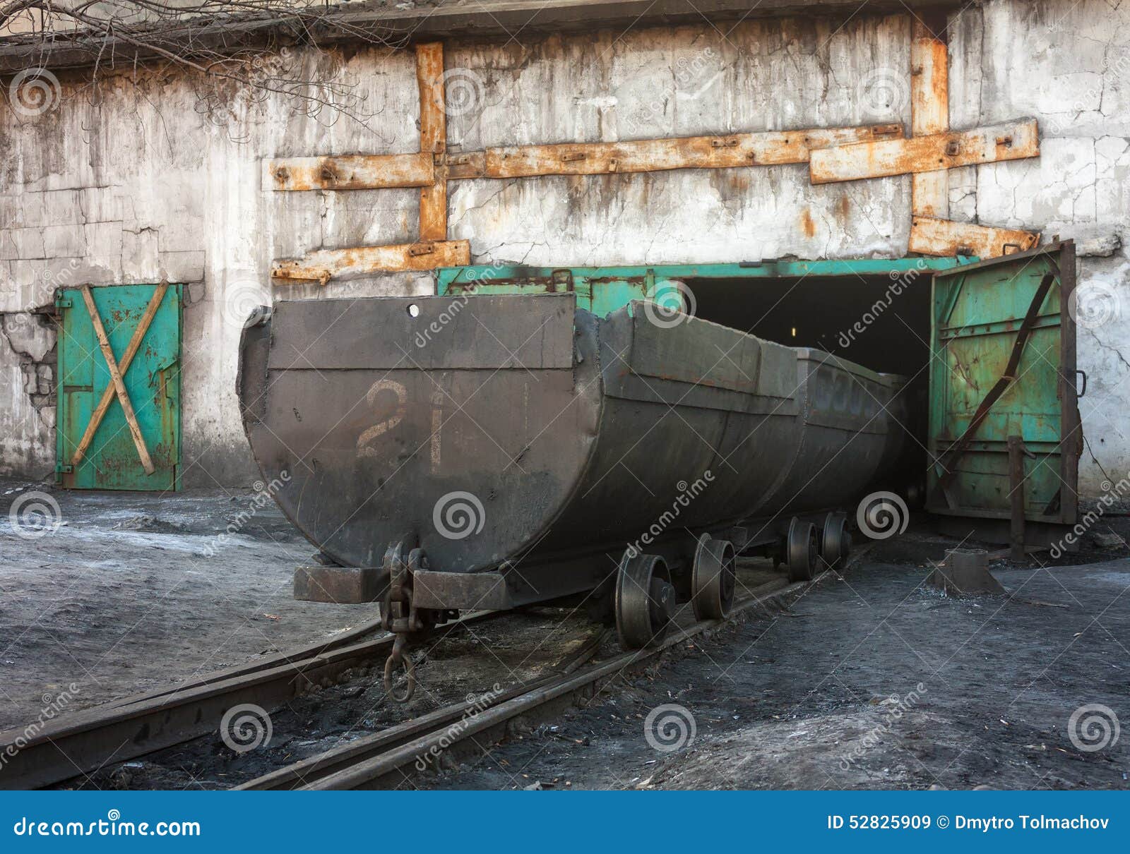 Row Of Empty Old Mine Troleys Royalty-Free Stock Photography ...