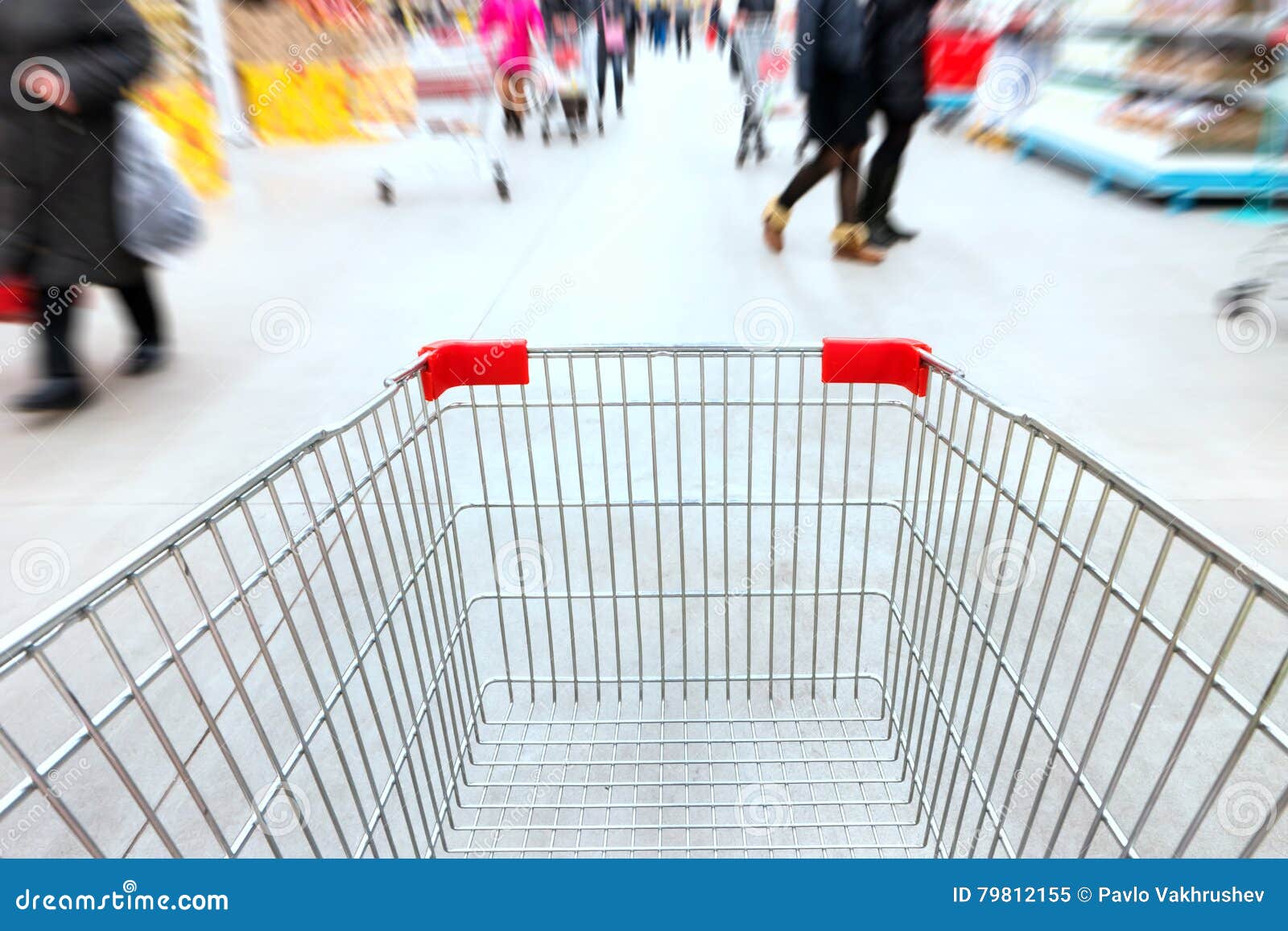 Empty Trolley in Supermarket Stock Image - Image of consumerism ...