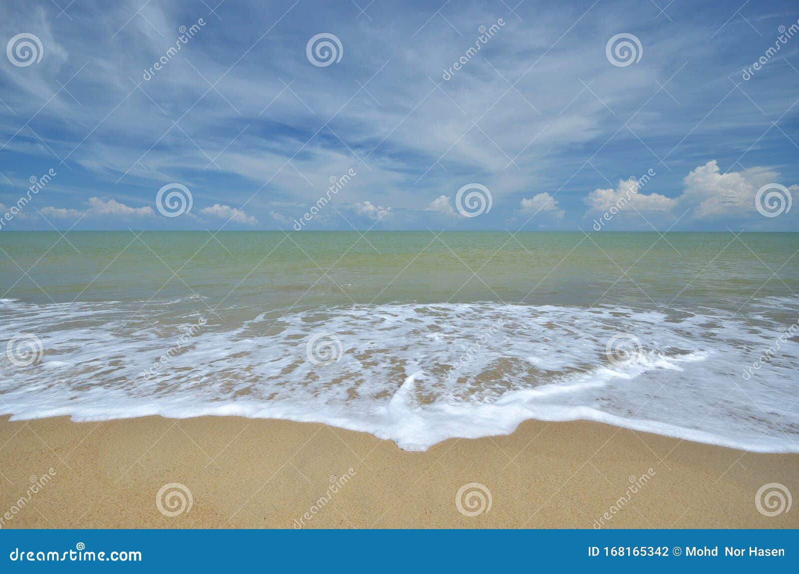 Empty Tropical Beach Background. Horizon with Sky and White Sand Stock ...