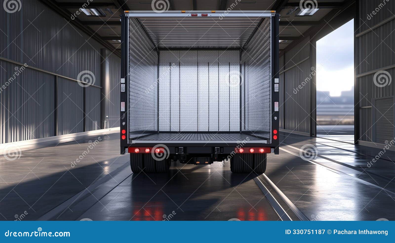 Empty Truck Interior Road Cargo Transport Services For Logistics ...