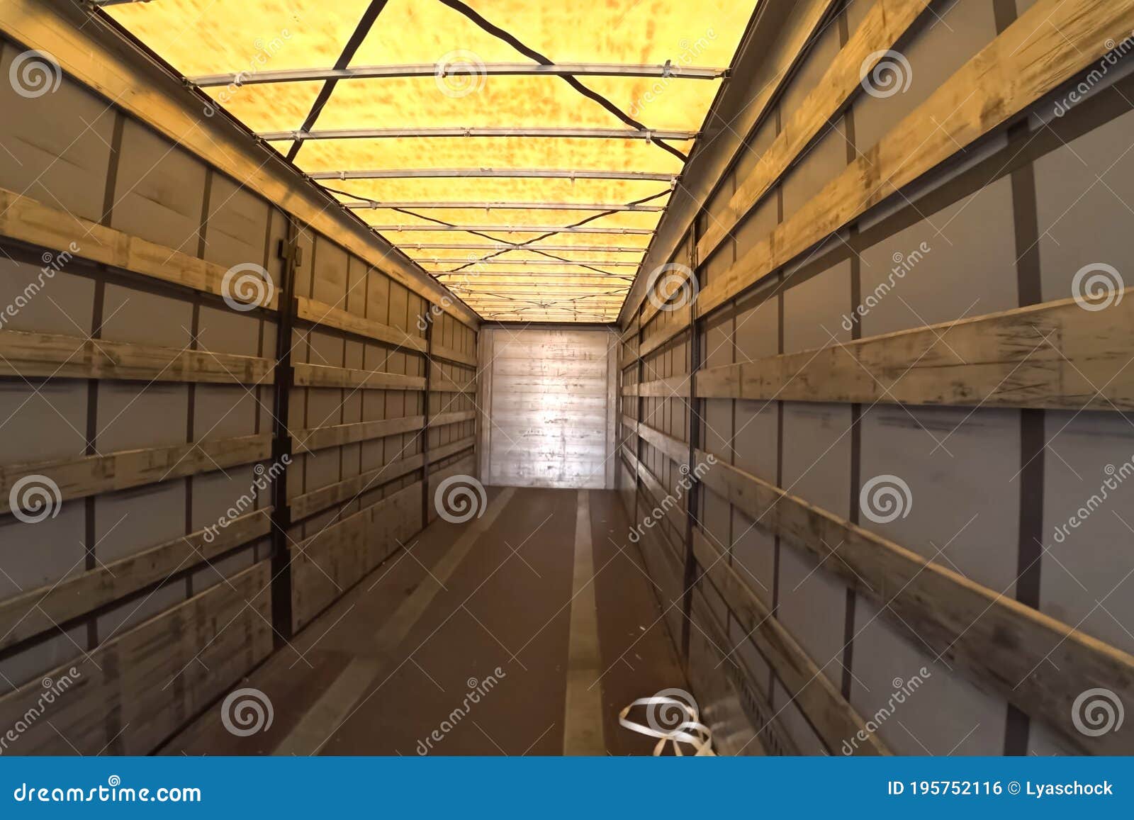 Empty Truck, View from the Inside Stock Photo - Image of cargo, semi ...