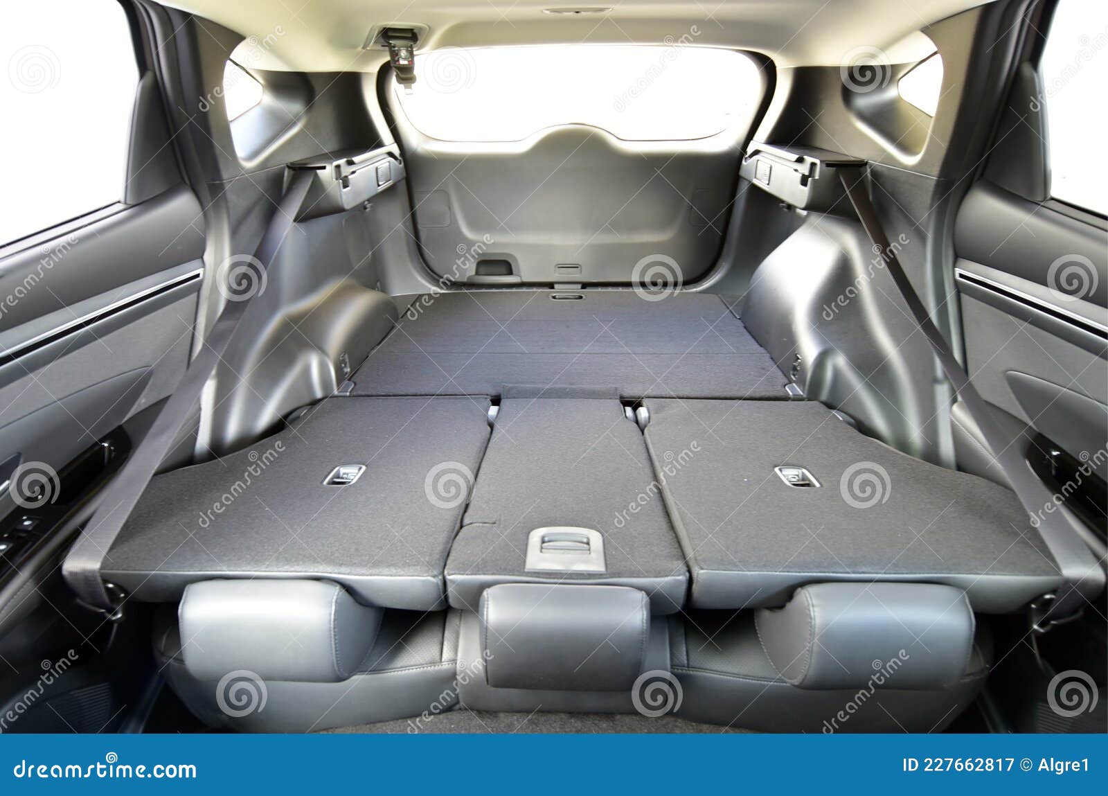 Car Trunk with Rear Seats Folded, Inside View Stock Image - Image of ...