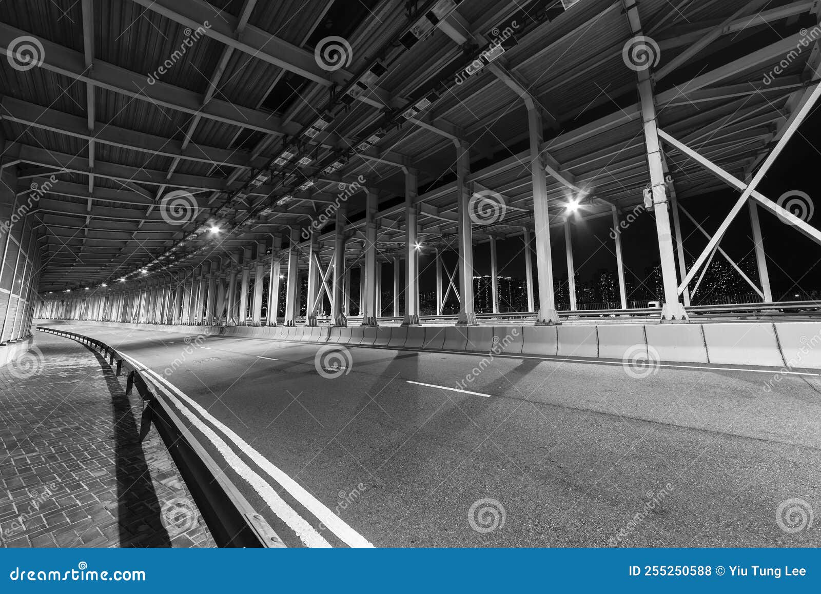 Empty Tunnel in the Dark. Transportation Background Stock Photo - Image ...