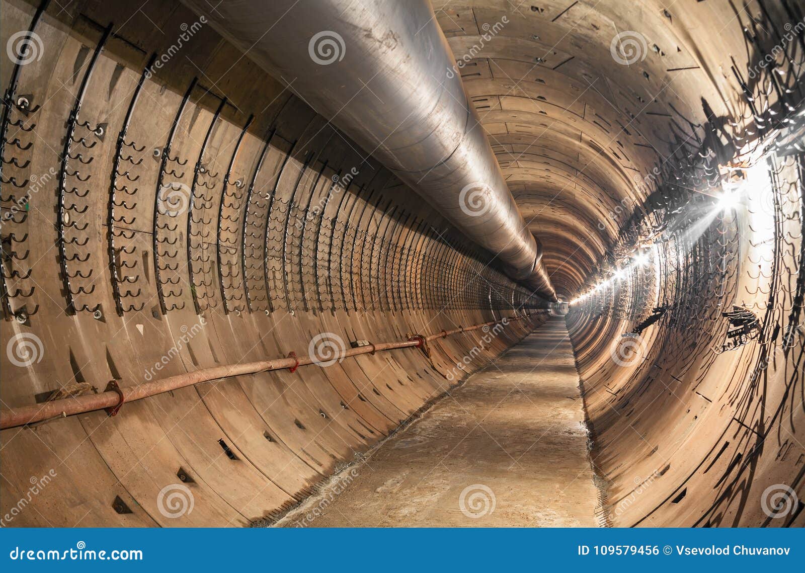 Empty Tunnel Under Construction for the Metro Stock Photo - Image of ...