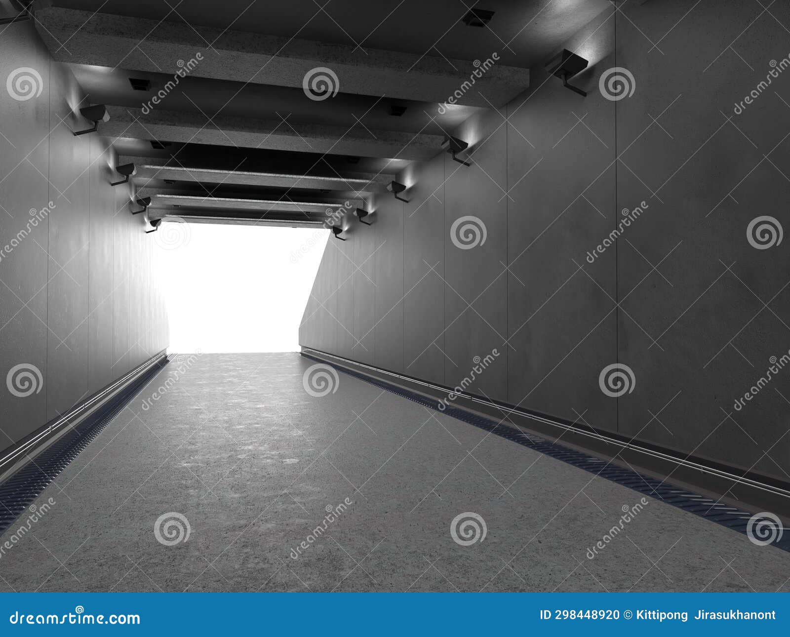 Empty Tunnel or Walkway Hall Space Interior Stock Illustration ...