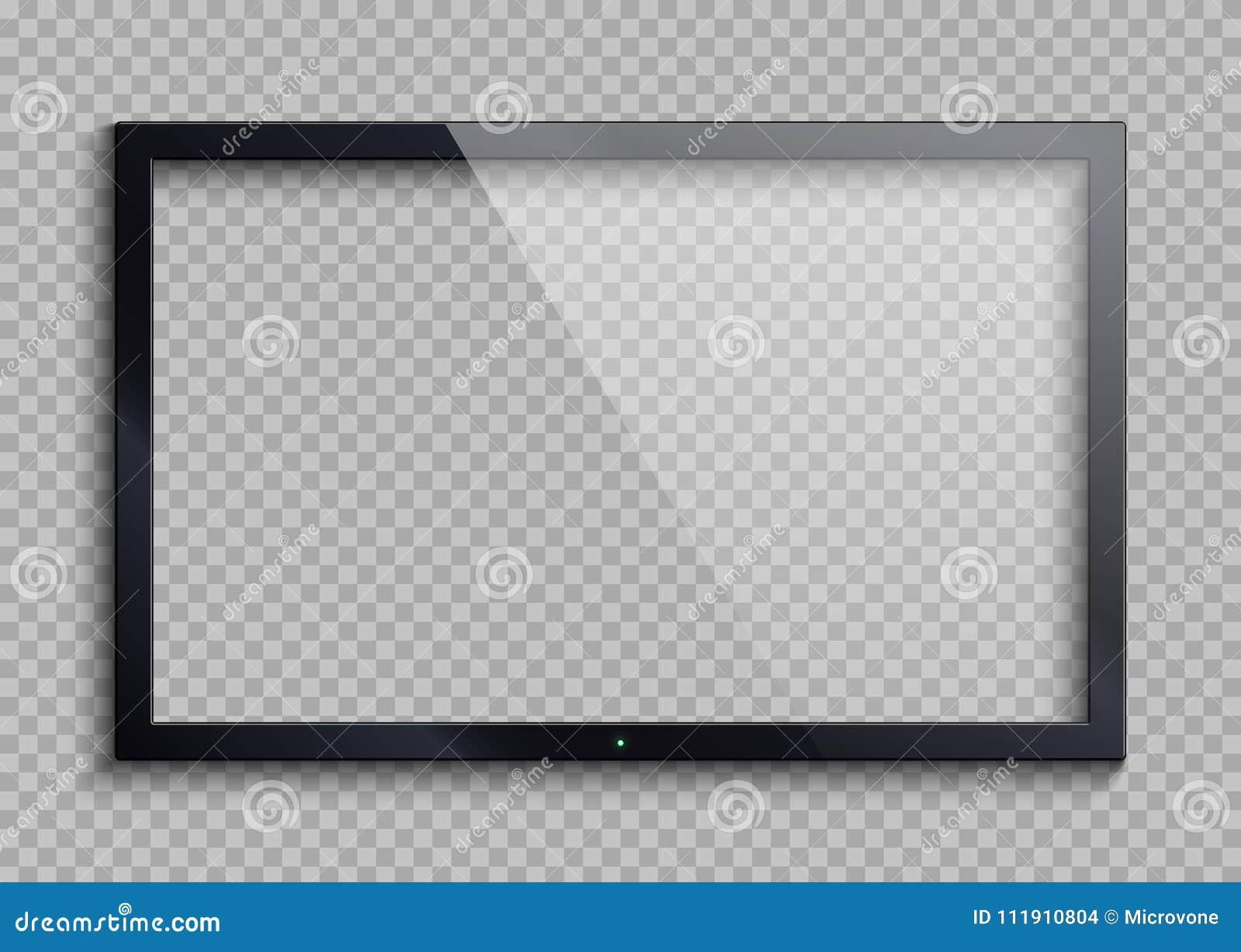 Empty Tv Frame with Reflection and Transparency Screen Isolated. Lcd ...