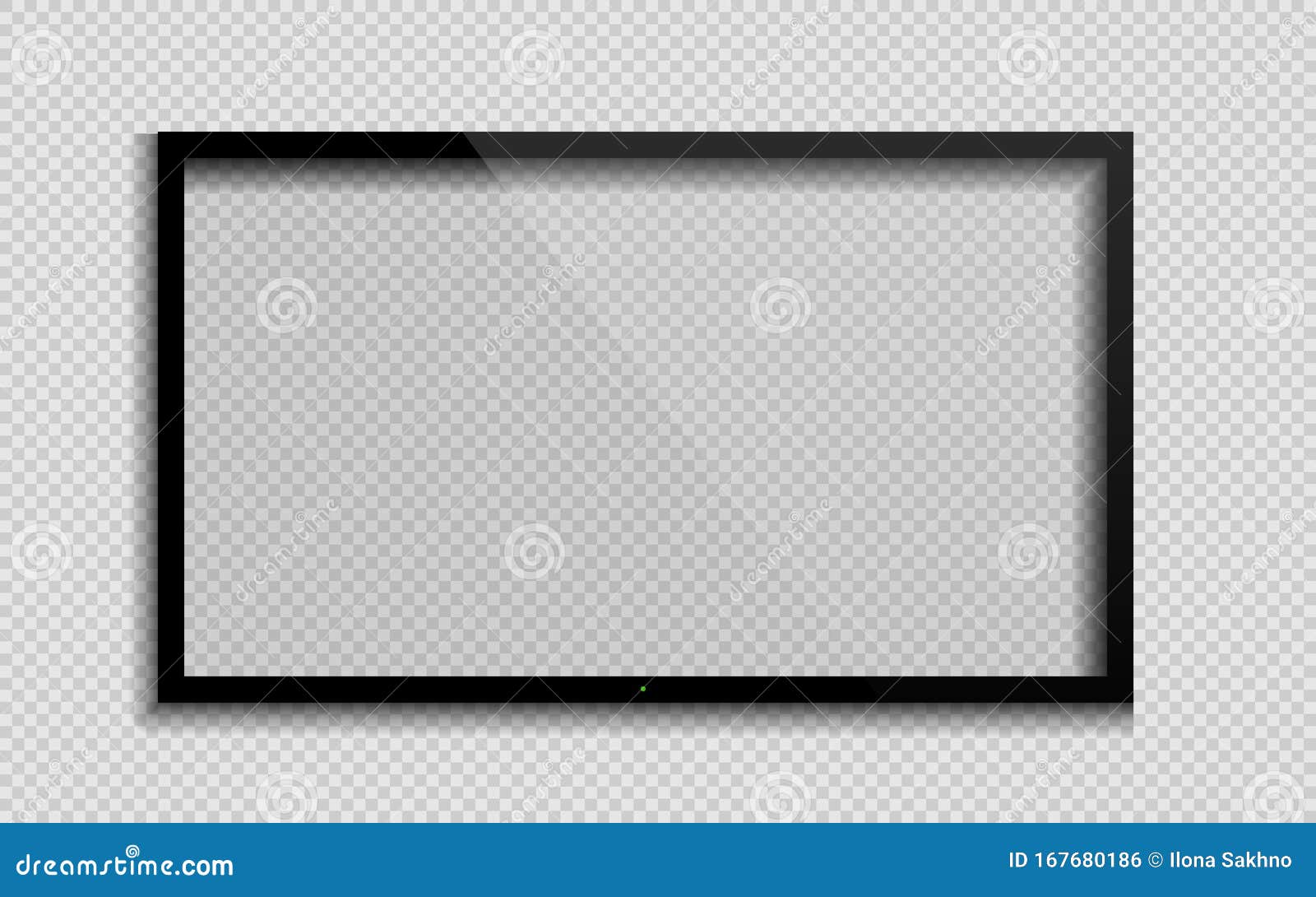 Empty Tv Frame with Reflection and Transparency Screen Isolated. Lcd ...