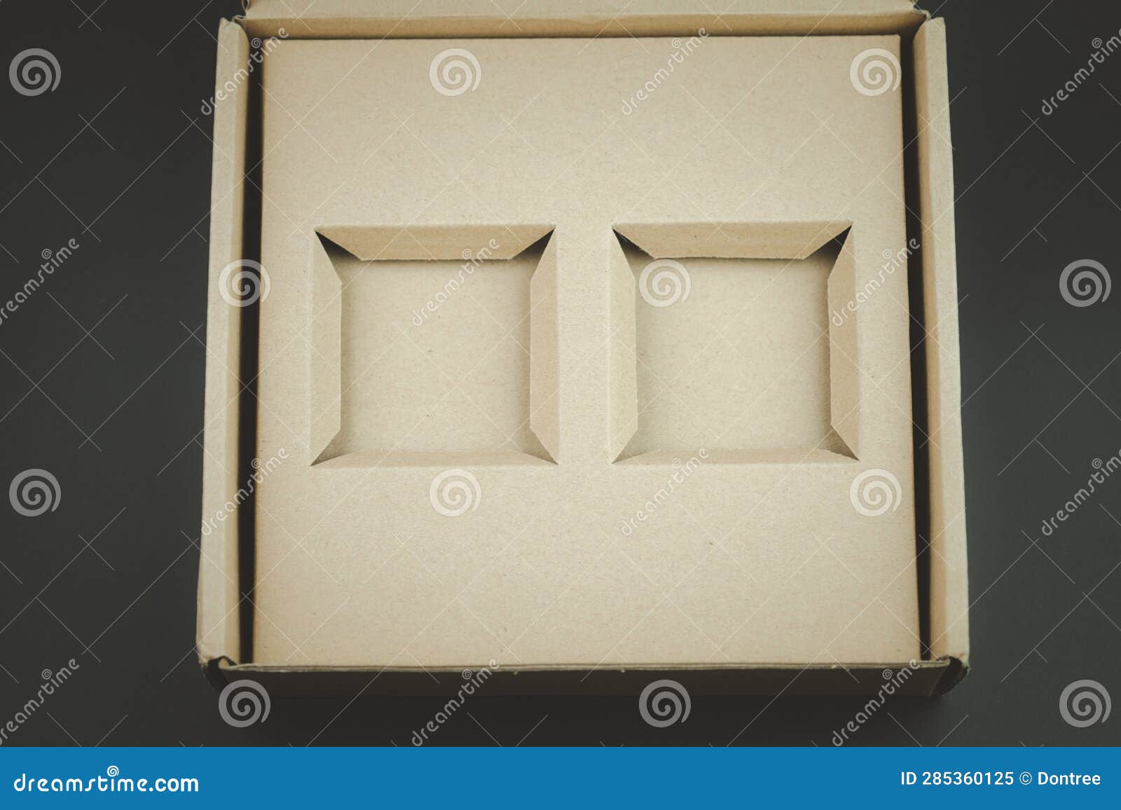 Empty Two Hole Brown Opened Empty Box Made of Paperboard Stock Image ...