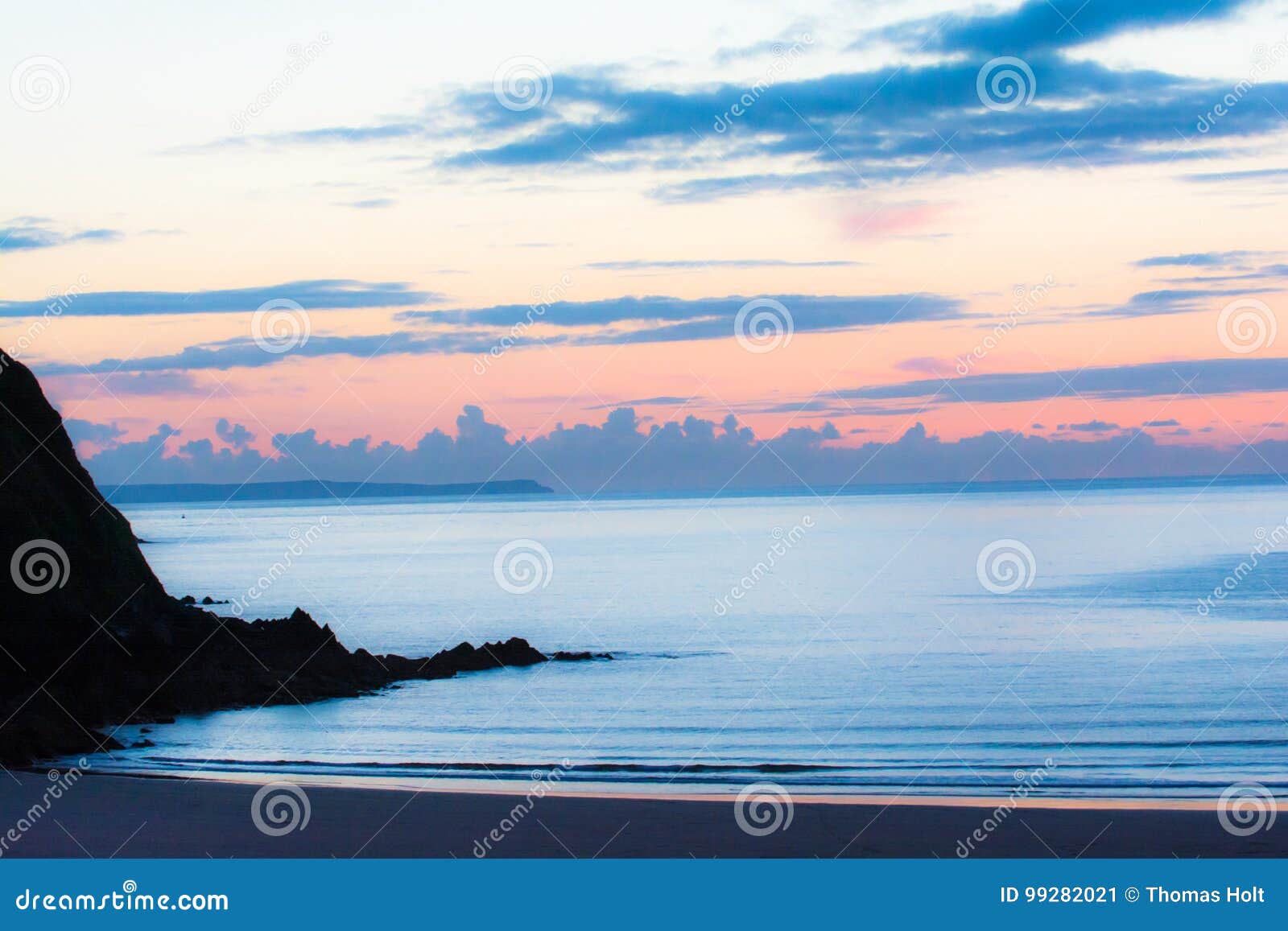 Empty UK Beach in the Evening Sunset Stock Image - Image of scene ...