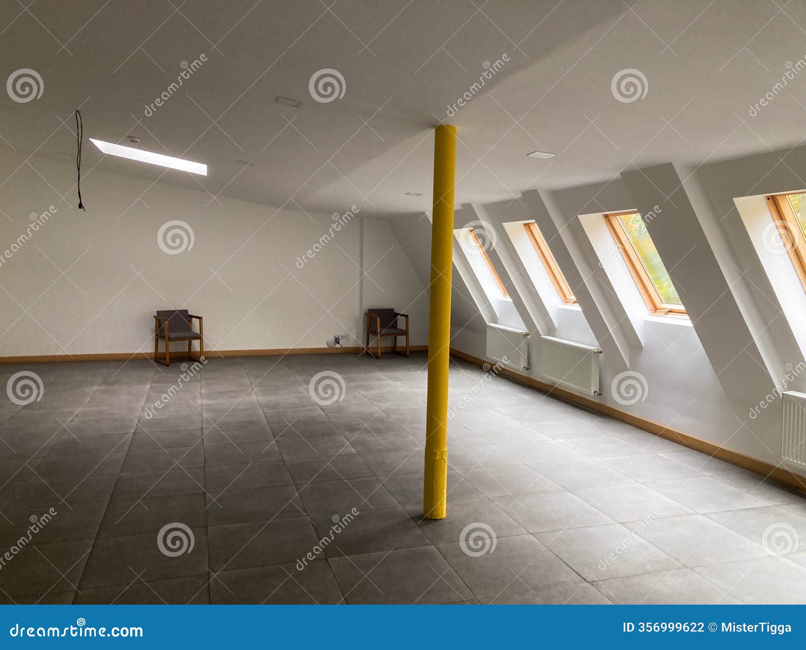 Empty, Under Construction or Renovation Interior Space with High ...
