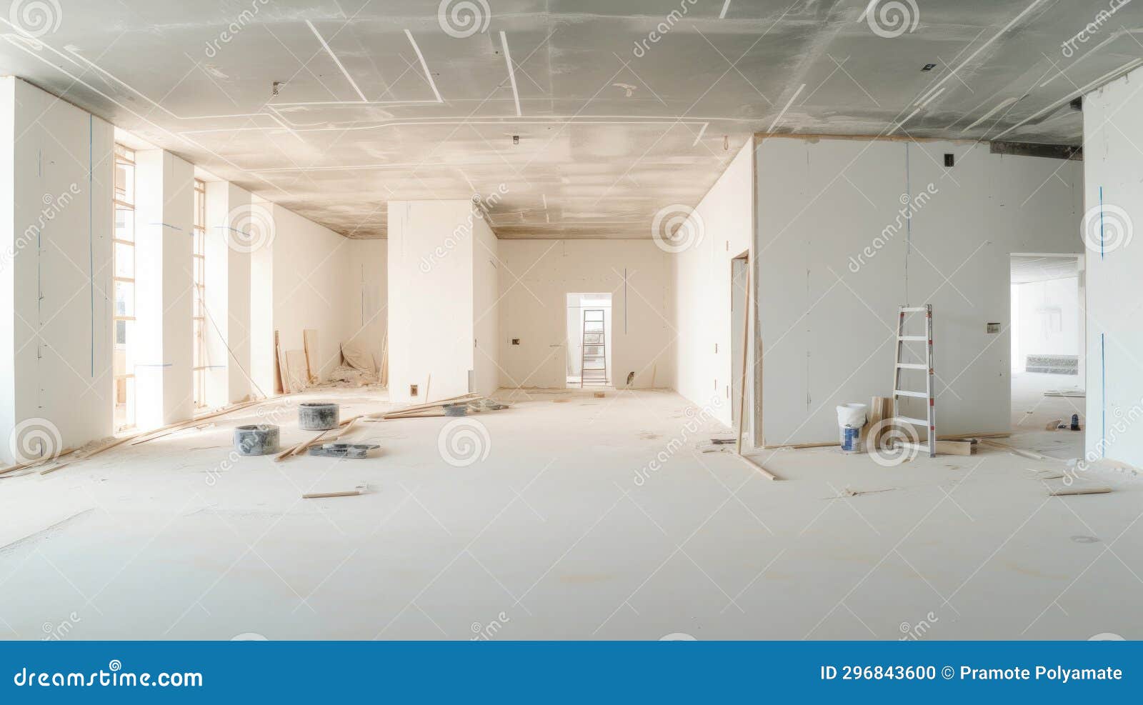 Empty of Under Construction Room in House, Interior Decoration Ideas ...