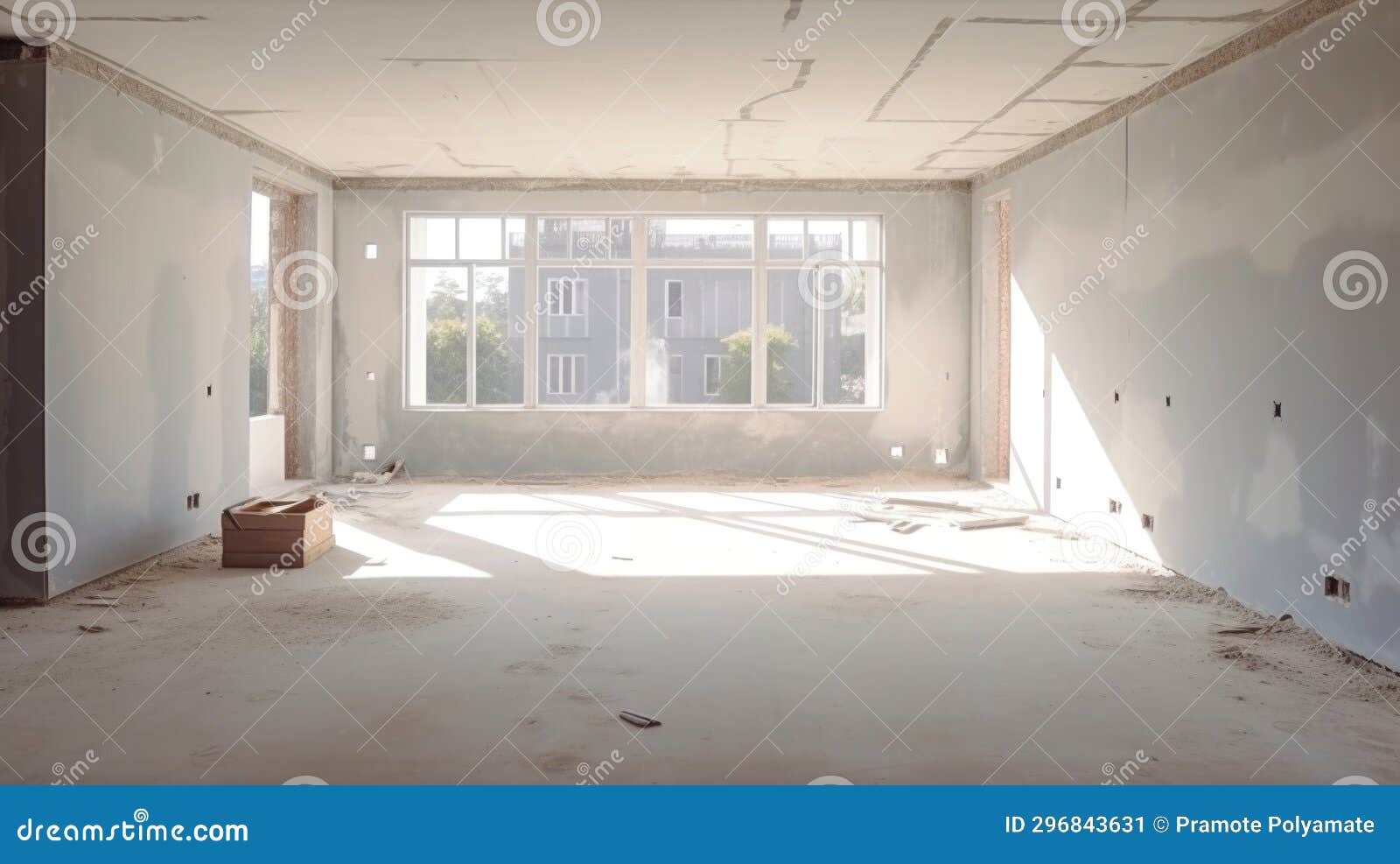 Empty of Under Construction Room in House, Interior Decoration Ideas ...